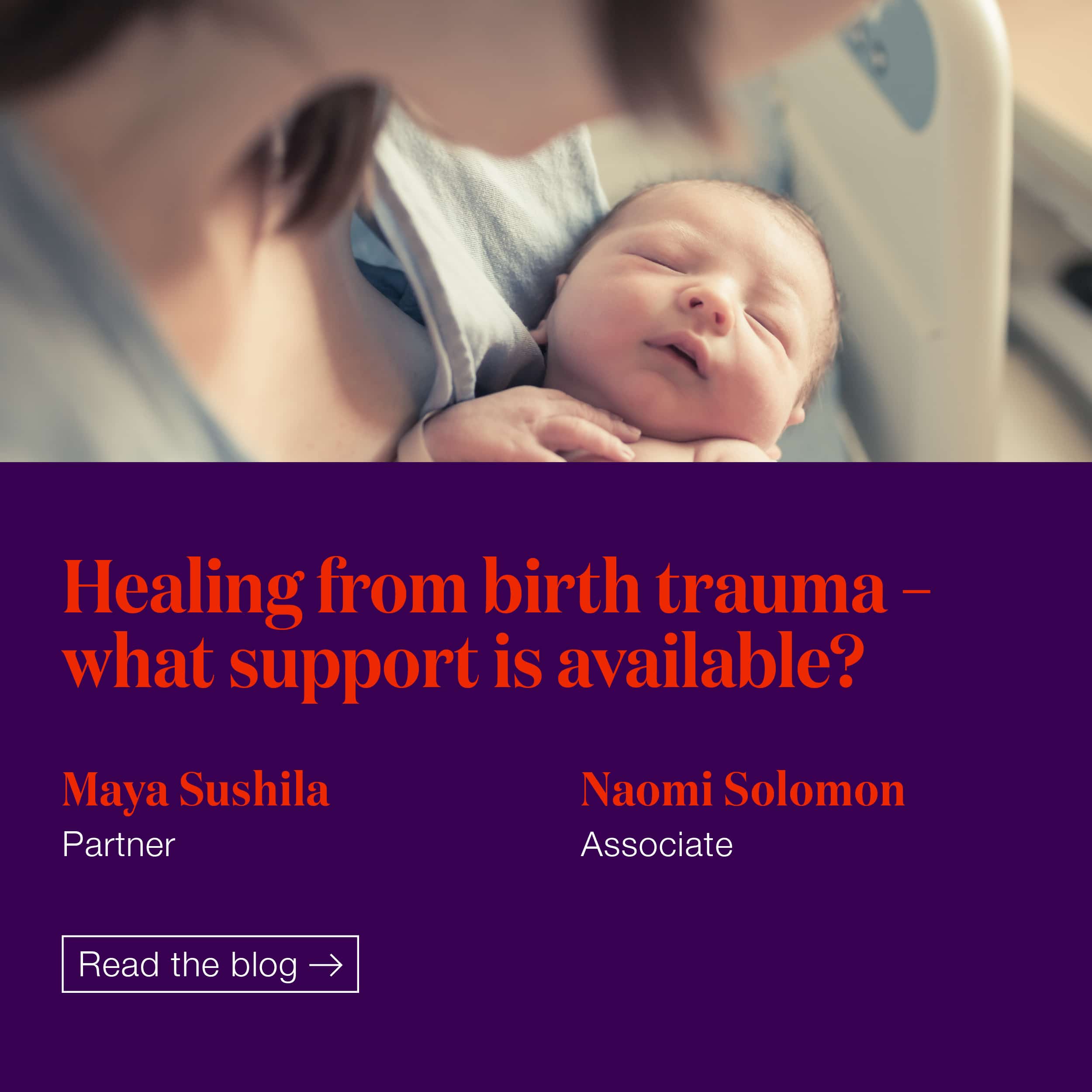 Healing from birth trauma - what support is available? - Moore Barlow LLP
