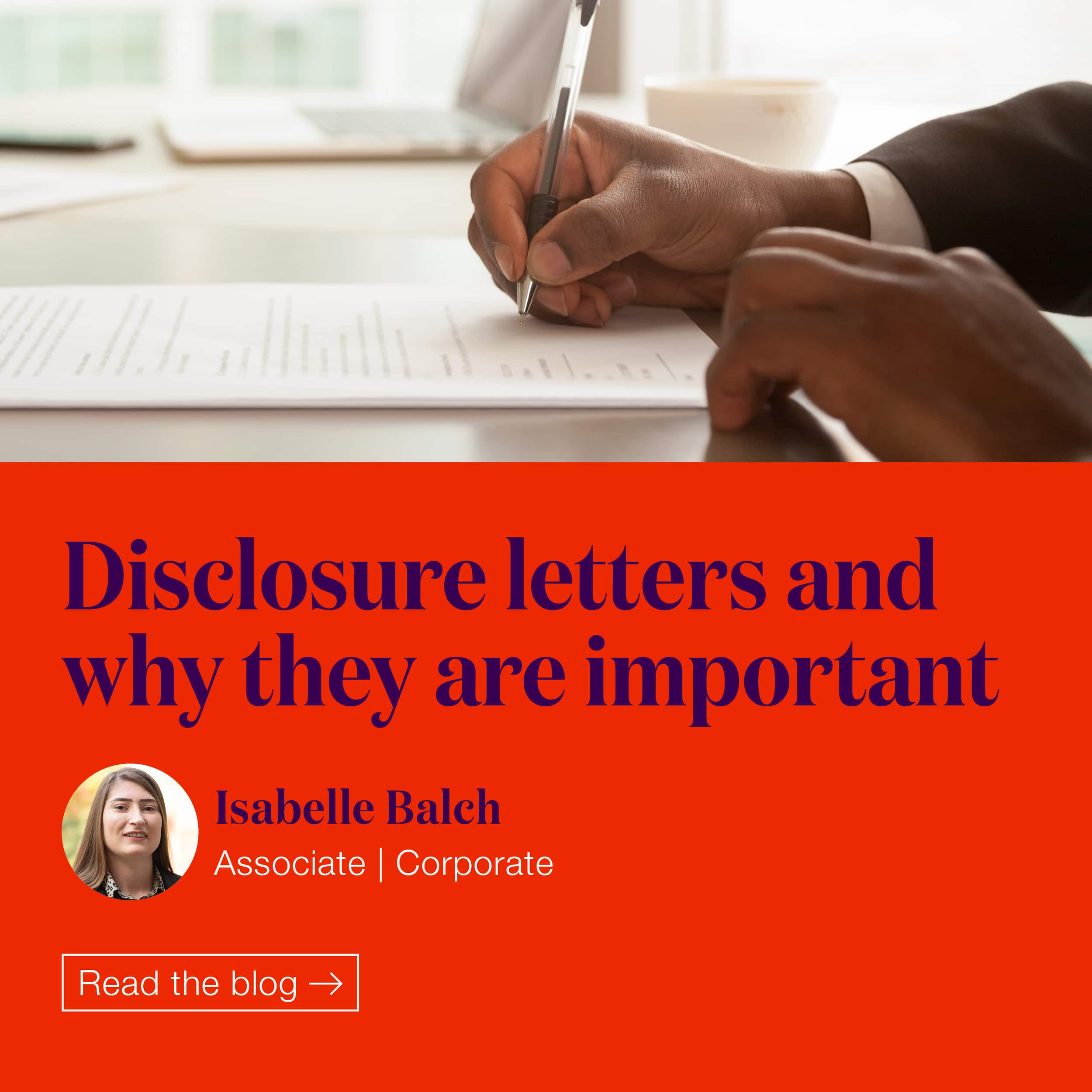 Disclosure letters and why they are important - Moore Barlow LLP