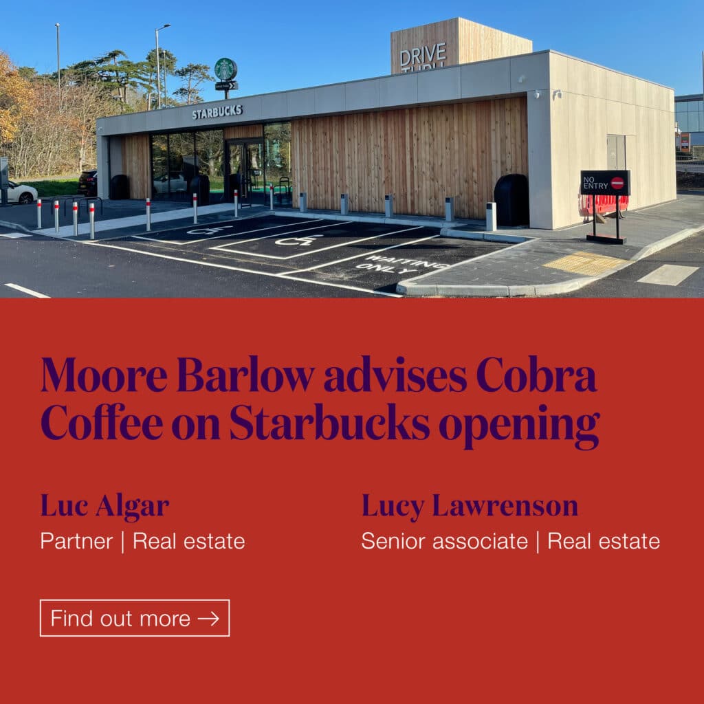 Moore Barlow advises Cobra Coffee on Starbucks opening - Moore Barlow LLP